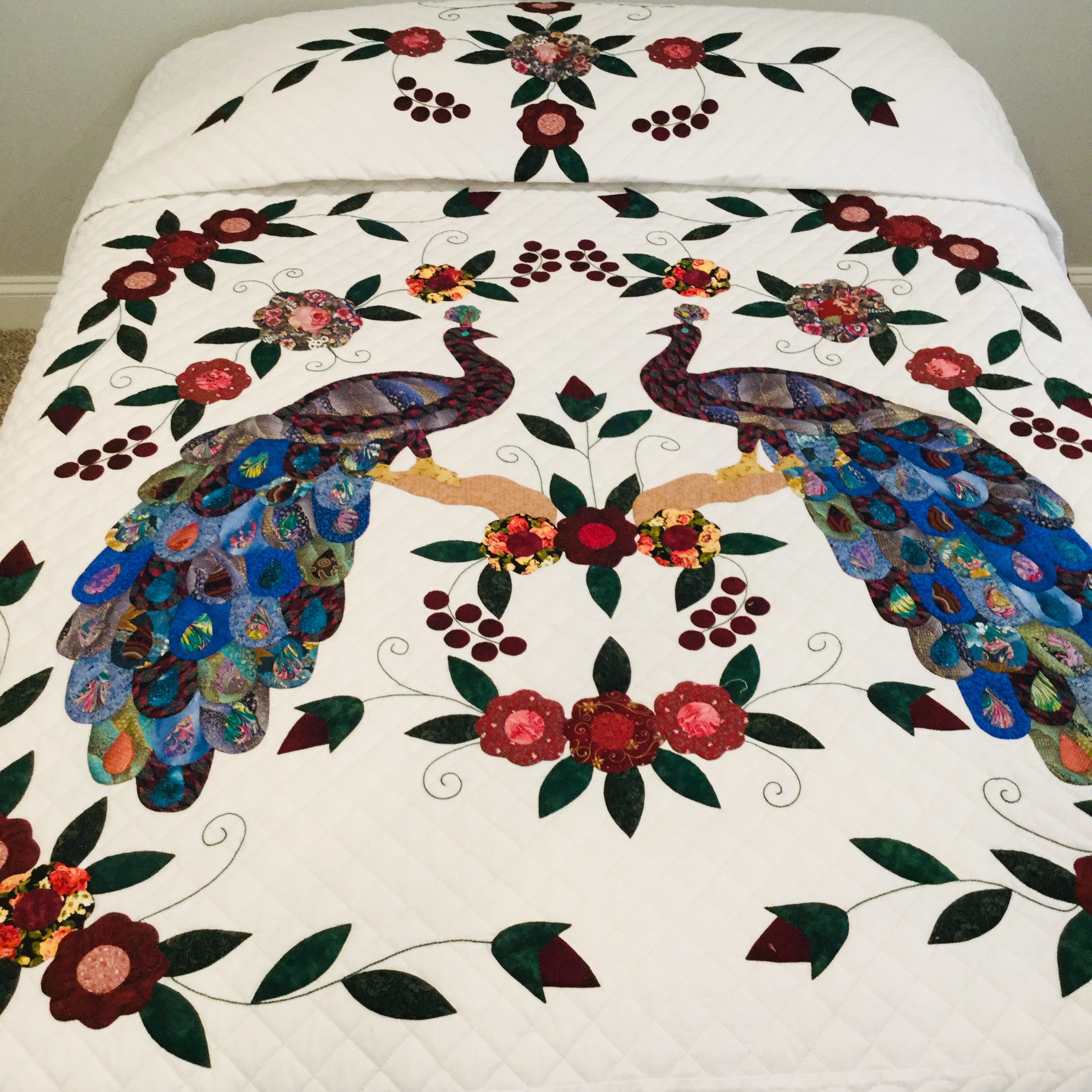 Peacock Quilt - Queen ~ Family Farm Handcrafts