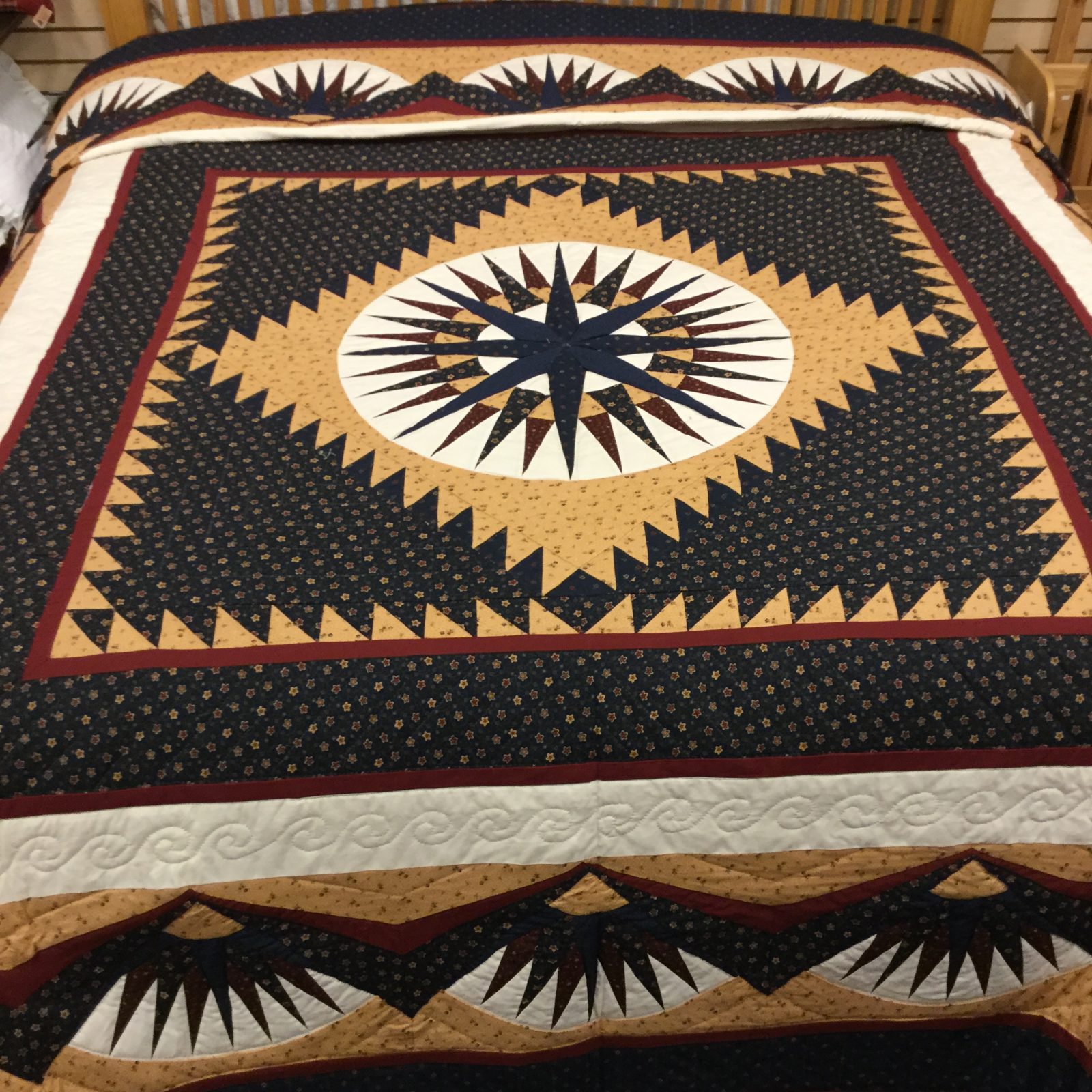 Mariner's Compass Quilt - King ~ Family Farm Handcrafts