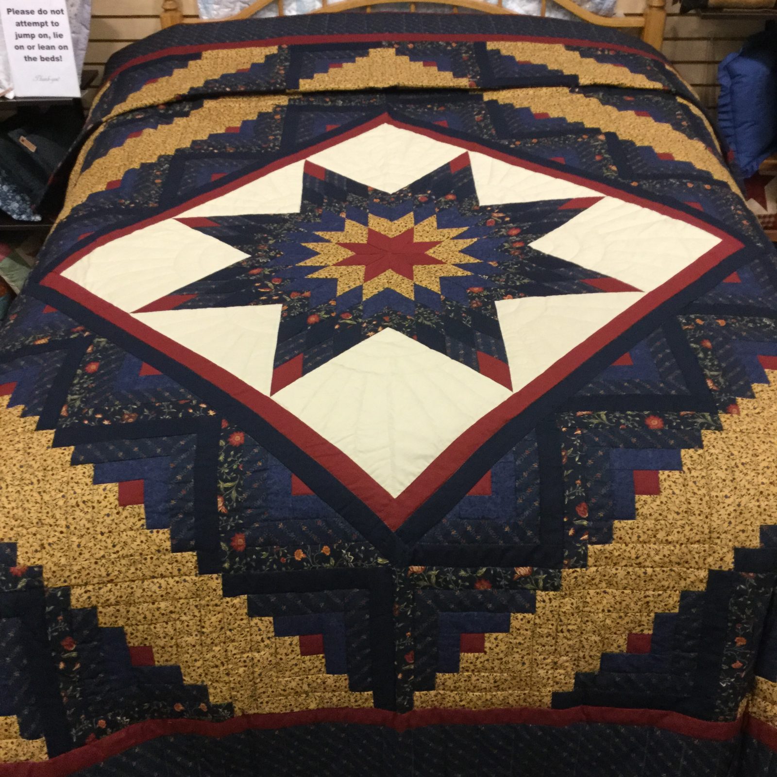 Log Cabin Lone Star Quilt | Family Farm Handcrafts | Queen