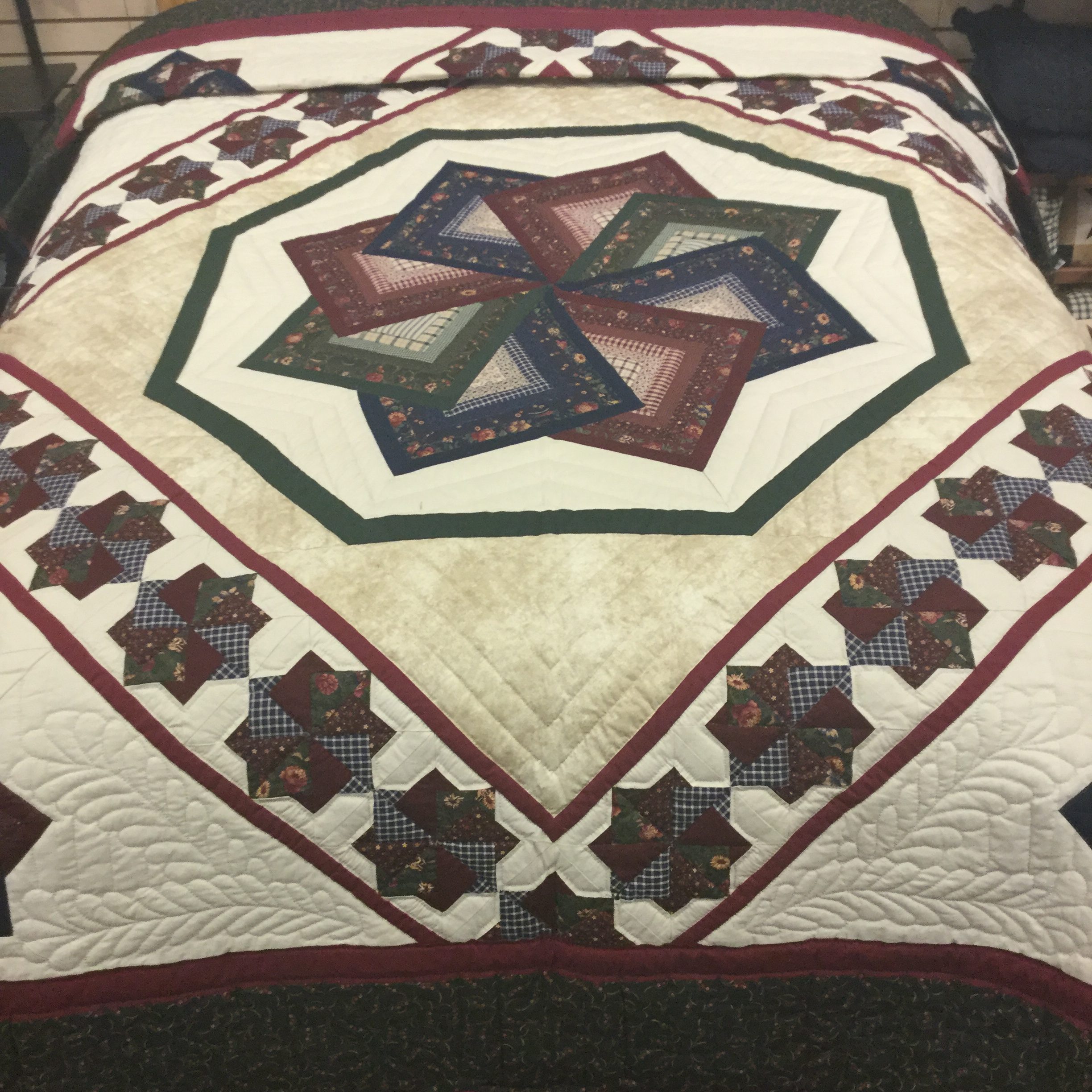 Queen size Quilt | Spin Star Handmade Quilt | Family Farm Quilts