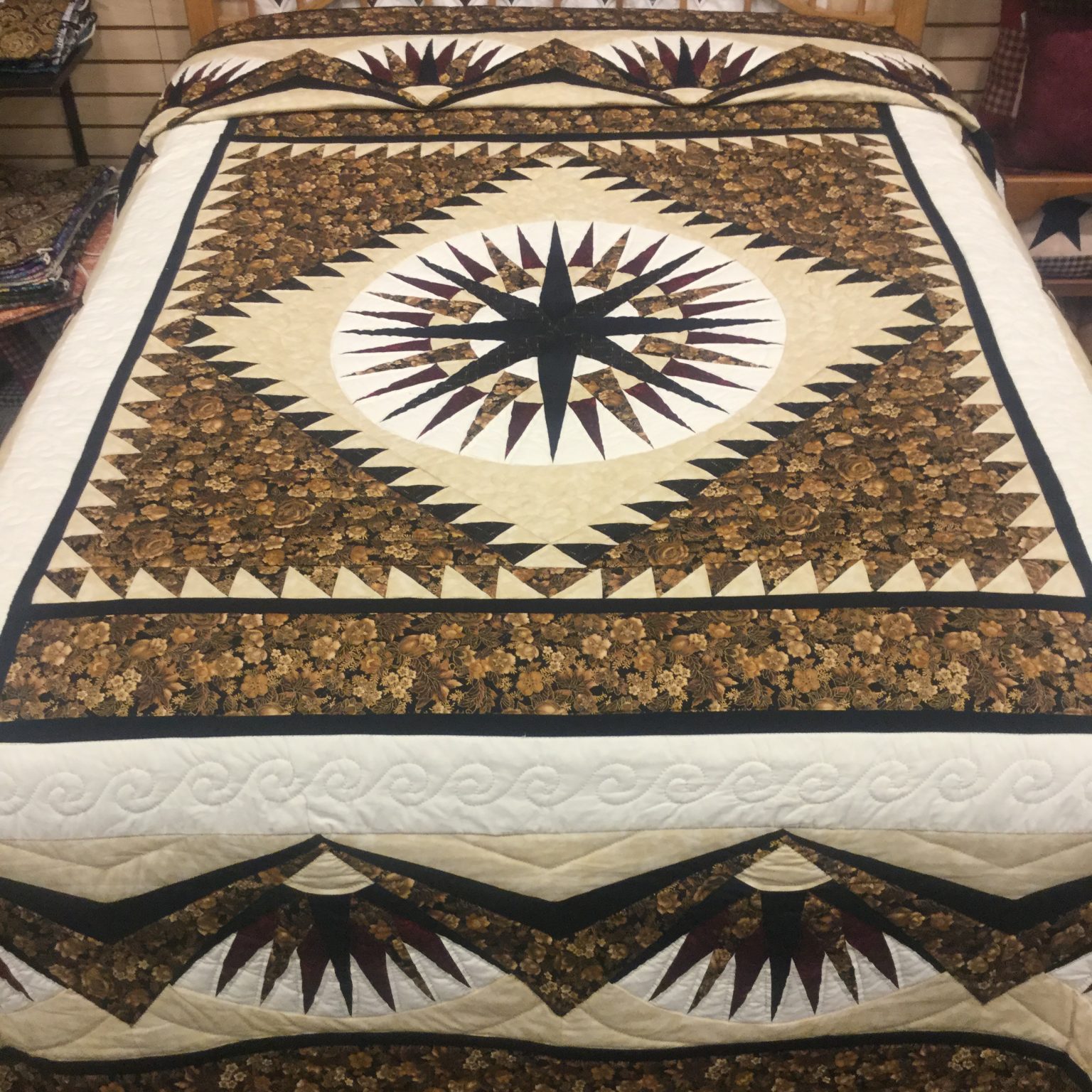 Mariner's Compass Quilt-Queen ~ Family Farm Handcrafts
